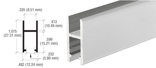 CRL Satin Anodized Aluminum H-Bar Extrusion for Showcases