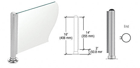 CRL Brushed Stainless 16" Round PP03 Elegant Series Counter/Partition