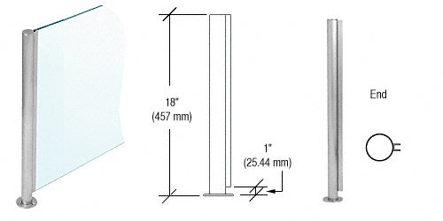 CRL 18" x 1" SBPP08 Slimline Series Round End Partition Post
