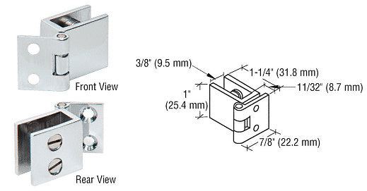 CRL Small Set Screw Hinge for 1/4" to 5/16" Glass