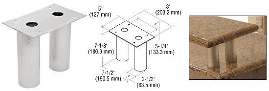 CRL Brushed Stainless Steel Round Post Support *DISCONTINUED*
