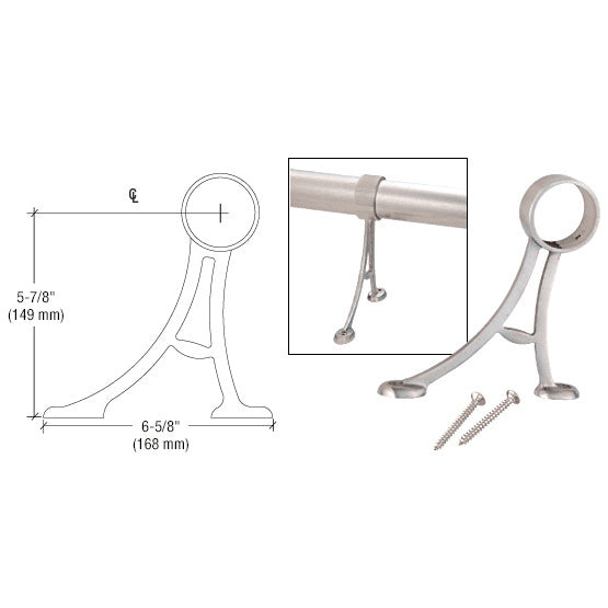 CRL Floor Mount Foot Railing Bracket for 2" Tubing