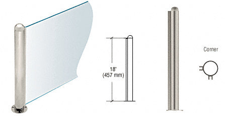 CRL 18" Round PP09 Elegant Series Counter/Partition Corner Post