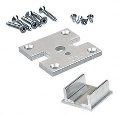 CRL Satin Anodized 2" x 2" Center Partition Post Base Plate Kit for Po