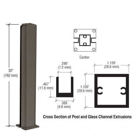CRL 30" Center Design Series Partition Post